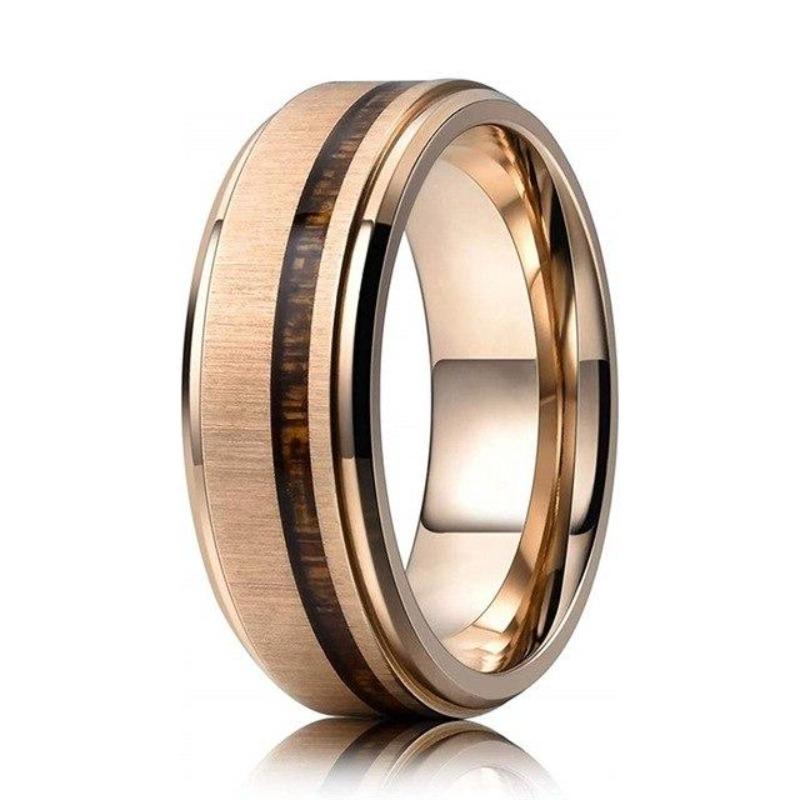 Bague en Bois et Tungstène "Armor" Beige | My Little Wood